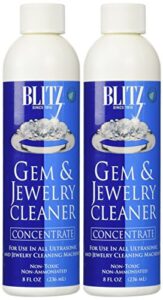 blitz 653 gem & jewelry non-toxic cleaner concentrate for use in cleaning machines, 8 ounces, 2-pack