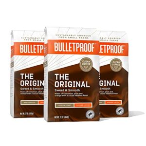 bulletproof original medium roast ground coffee, 12 ounces (pack of 3), 100% arabica coffee sourced from guatemala, colombia & el salvador