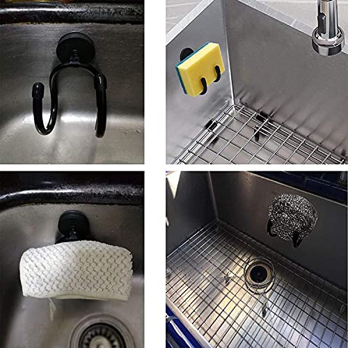 Pack of 2 Kitchen Sink Magnetic Organizer Basket Kitchen Sink Caddy Sponge Holder Brush Holder Dish Cloth Hanger Kitchen Accessories for Sponges, Scrubbers, Kitchen, Bathroom - No Drilling