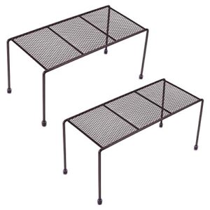 sibao mesh kitchen shelves, cabinet organization mini storage shelf,set of 2 (bronze)