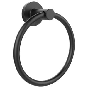 setsail towel holder for bathroom wall matte black towel ring 304 stainless steel hand towel holder heavy duty towel hanger for bath, kitchen