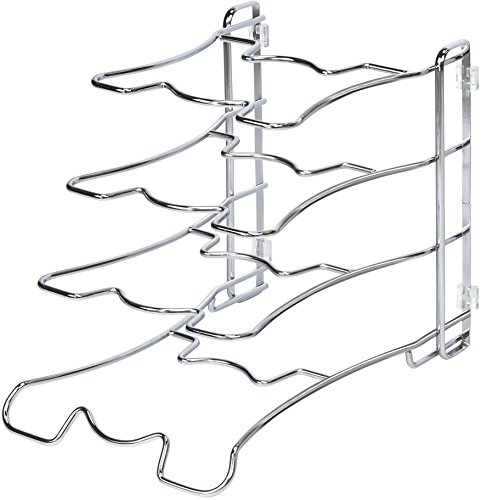 2 Pack - SimpleHouseware Kitchen Cabinet Pan and Pot Cookware Organizer Rack Holder, Chrome