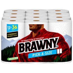 brawny® pick-a-size® paper towels, 12 triple rolls = 36 regular rolls