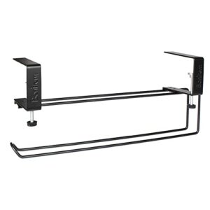 benitem adjustable paper towel holder under kitchen cabinet/ wall mount, 2 installation options by clamps or screws instead of self adhesive, towels rolls/ rack/ bulk/ bar (black) (pth-wb)