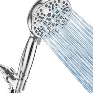 Shower Head with Handheld High Pressure-Full Body Coverage Powerful Rain Showerhead with Extra 60" Long Hose and Adjustable Brass Joint Holder- The Perfect Detachable Shower Heads for Bathroom Upgrade