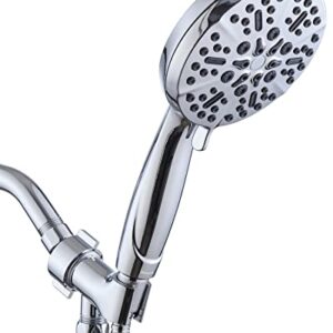 Shower Head with Handheld High Pressure-Full Body Coverage Powerful Rain Showerhead with Extra 60" Long Hose and Adjustable Brass Joint Holder- The Perfect Detachable Shower Heads for Bathroom Upgrade