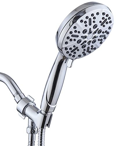 Shower Head with Handheld High Pressure-Full Body Coverage Powerful Rain Showerhead with Extra 60" Long Hose and Adjustable Brass Joint Holder- The Perfect Detachable Shower Heads for Bathroom Upgrade