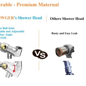 Shower Head with Handheld High Pressure-Full Body Coverage Powerful Rain Showerhead with Extra 60" Long Hose and Adjustable Brass Joint Holder- The Perfect Detachable Shower Heads for Bathroom Upgrade