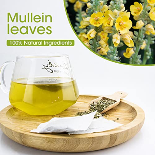 Mullein Leaf Tea - Respiratory and Lung Cleanse Herbal Tea, Caffeine Free, 40 Tea Bags