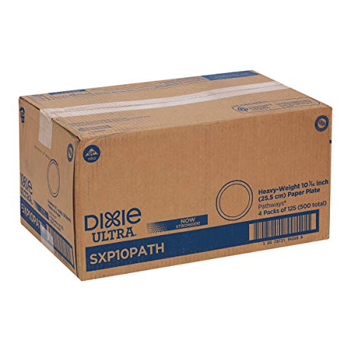 Dixie Ultra 10" Heavy-Weight Paper Plates by GP PRO (Georgia-Pacific), Pathways, SXP10PATH, 500 Count (125 Plates Per Pack, 4 Packs Per Case)