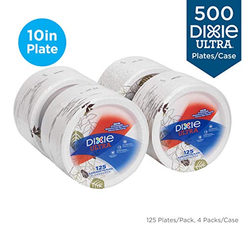 Dixie Ultra 10" Heavy-Weight Paper Plates by GP PRO (Georgia-Pacific), Pathways, SXP10PATH, 500 Count (125 Plates Per Pack, 4 Packs Per Case)