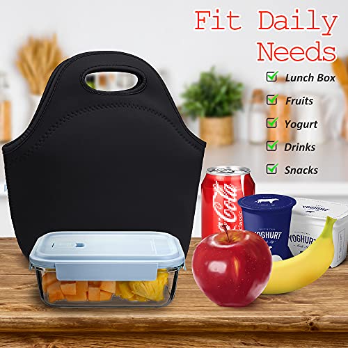 YOUBDM Neoprene Lunch Bags Thermal Insulated Lunch Tote Bag Reusable Washable Neoprene Picnic Bag for Women Men