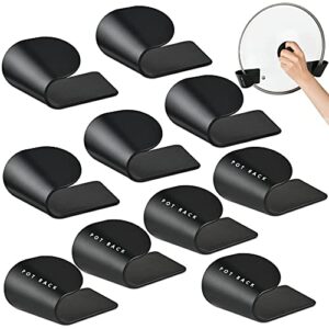 worldity wall mount pot lid holder, 5 pairs pot lid organizers for cabinet door, adjustable pot lid holder, cabinet door organizer pot hangers for kitchen wall mount(black)