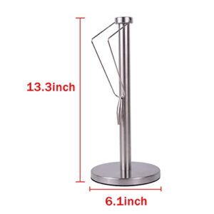 aZugo Standing Paper Towel Holder Countertop, Weighted Base Easy to Tear Paper Towel Dispenser Fits for Kitchen Bathroom Paper Towel Holder