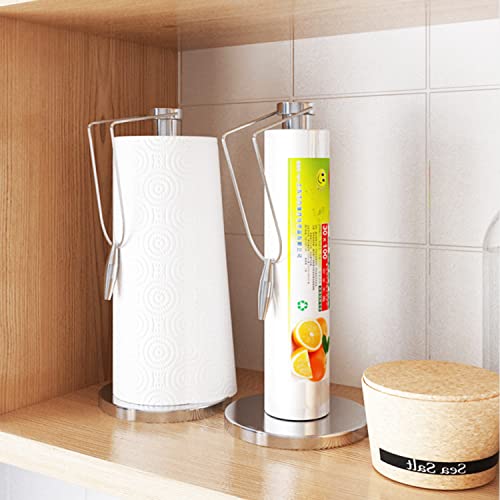 aZugo Standing Paper Towel Holder Countertop, Weighted Base Easy to Tear Paper Towel Dispenser Fits for Kitchen Bathroom Paper Towel Holder