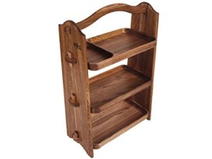 wooden wedge shelves, 3 tier storage organizer, holder handcrafted for bathroom living room, bedroom, kitchen, wood rack for countertop, made in europe, gift idea