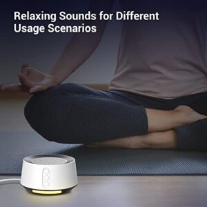 White Noise Machine, 14 Soothing Sounds and Warm Night Light for Sleeping, 5 Timers and Memory Feature Plug in Sound Machine for Baby, Adults,White