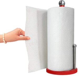 Blue Donuts Enamel Coated Steel Paper Towel Holder (Red)