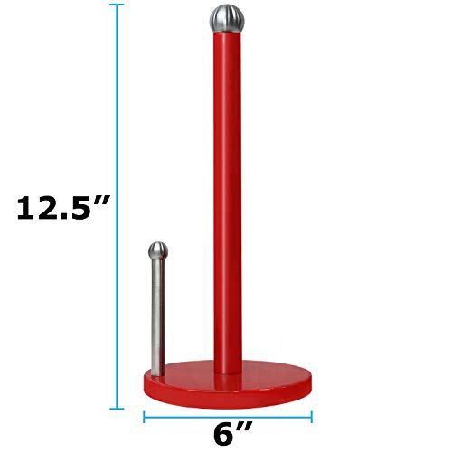 Blue Donuts Enamel Coated Steel Paper Towel Holder (Red)