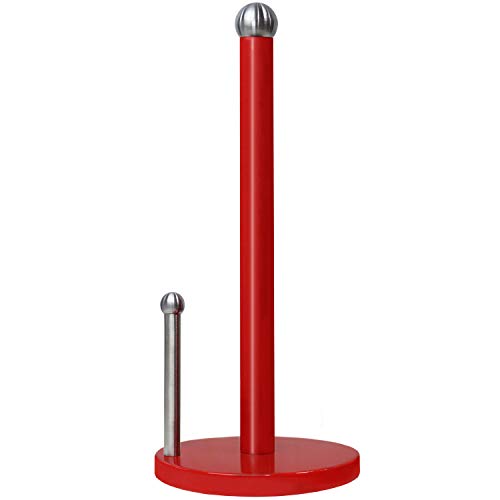 Blue Donuts Enamel Coated Steel Paper Towel Holder (Red)