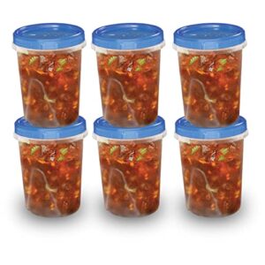 ziploc twist n loc food storage meal prep containers reusable for kitchen organization, dishwasher safe, medium round, 6 count