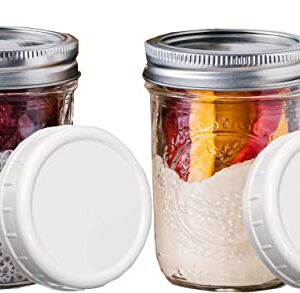 JARMING COLLECTIONS Mason Jars 16 oz with Plastic Lids (BPA Free) Pint Mason Jars Wide Mouth (set of 2)