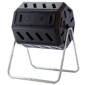 fcmp outdoor im4000 dual chamber tumbling composter (black)