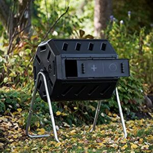 FCMP Outdoor IM4000 Dual Chamber Tumbling Composter (Black)