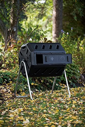 FCMP Outdoor IM4000 Dual Chamber Tumbling Composter (Black)