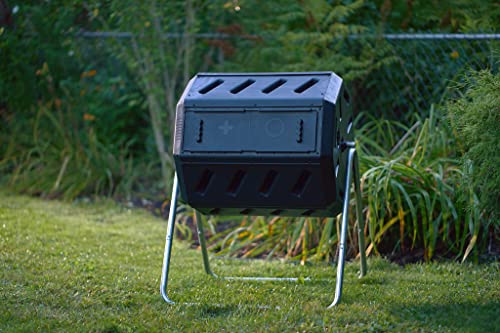 FCMP Outdoor IM4000 Dual Chamber Tumbling Composter (Black)