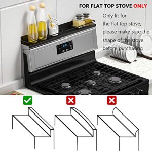 BATHHOLD 30" Spice Shelf for Stove Top Shelf, Magnetic Shelf Spice Rack for Kitchen Stove - Stainless Steel - Kitchen Magnetic Organizer (Matte Black)