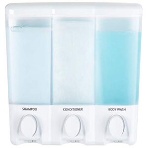 better living products 72350 clear choice 3-chamber shower dispenser, white