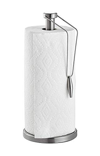 Alpine Countertop Paper Towel Holder Stand - Standing Paper Towel Holder Roll Dispenser for Kitchen Countertop & Bathroom (Steel- Arm)