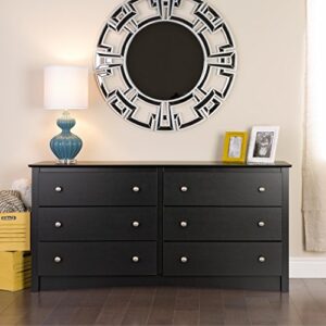 sonoma 6 drawer double dresser for bedroom, black