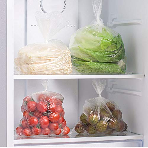 Pinshion Food Storage Bags, 16 x 20 Plastic Produce Bag on a Roll, Fruits, Vegetable, Bread, Food Storage Clear Bags, Bread and Grocery Clear Bags, 350 Bags Per Roll ( 1 Roll )