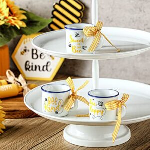 Bee Fall Theme Tiered Tray Decor Mini Coffee Mug Ceramic Bee Maple Coffee Mug Farmhouse Coffee Station Decor Bee Maple Coffee Cup for Coffee Bar Decor Birthday Gift, 3 Styles, 2 x 2.8 Inches(Bee)