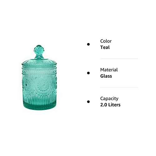 The Pioneer Woman Adeline Teal Mini Storage Jar 3.5 x 6.25