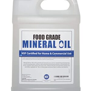 NSF Certified Food Grade Mineral Oil – Gallon (128oz), Certified Food Safe Conditioner for Wood Cutting Boards, Butcher Blocks and Stainless-Steel Kitchen Equipment