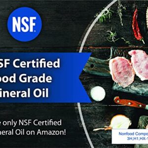 NSF Certified Food Grade Mineral Oil – Gallon (128oz), Certified Food Safe Conditioner for Wood Cutting Boards, Butcher Blocks and Stainless-Steel Kitchen Equipment