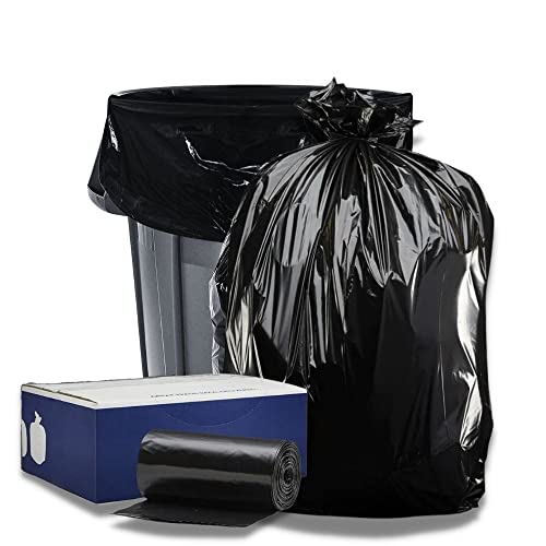 Plasticplace 55 gallon Trash Bags │ 1.2 Mil │ Black Heavy Duty Garbage Can Liners │ 38” x 58”