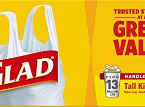 Glad® Tall Kitchen Handle-Tie® Trash Bags - 13 Gallon White Trash Bag - 50 Count (Package May Vary)