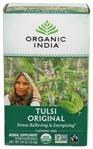 organic india tulsi, original, 18 count box