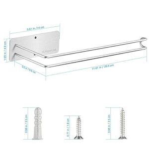 HLHyperLink Paper Towel Holder - Self Adhesive Paper Towel Holder Wall Mount Under Cabinet Mount, Large Rolls Kitchen papertowel Rack Both Available in Adhesive and Screws, SUS304 Stainless Steel