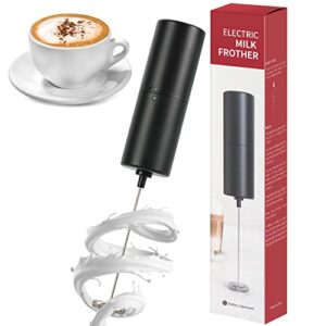 high value milk frother handheld black, battery operated beverage mixer, mini coffee mixer for latte, cappuccino, matcha, hot chocolate