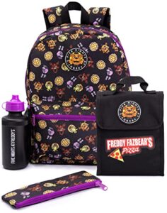 five nights at freddy’s backpack set kids 4 piece lunch box water bottle pencil case