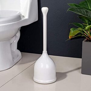 YANXUS Toilet Plunger, Hideaway Toilet Plunger with Caddy, Plungers for Bathroom with Holder, Heavy Duty Toilet Plunger with Holder - White