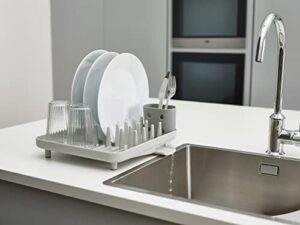 joseph joseph duo compact dish drying rack, gray