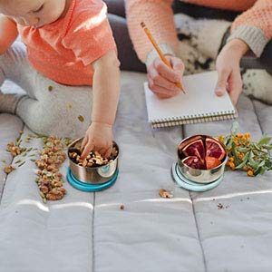 MIRA Stainless Steel Lunch Box Food Storage Containers | BPA Free, Eco-Friendly & Reusable Snack Food Nesting Containers for Kids & Adults | Set of 3 (Navy/Arctic/Icy)