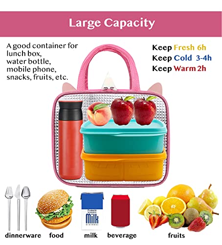 Insulated Lunch Box Bag for Kids, Reusable Durable Lightweight Lunch Bag for Girls Boys, Keep Food Cold/Warm, Unicorn