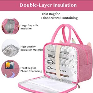 Insulated Lunch Box Bag for Kids, Reusable Durable Lightweight Lunch Bag for Girls Boys, Keep Food Cold/Warm, Unicorn